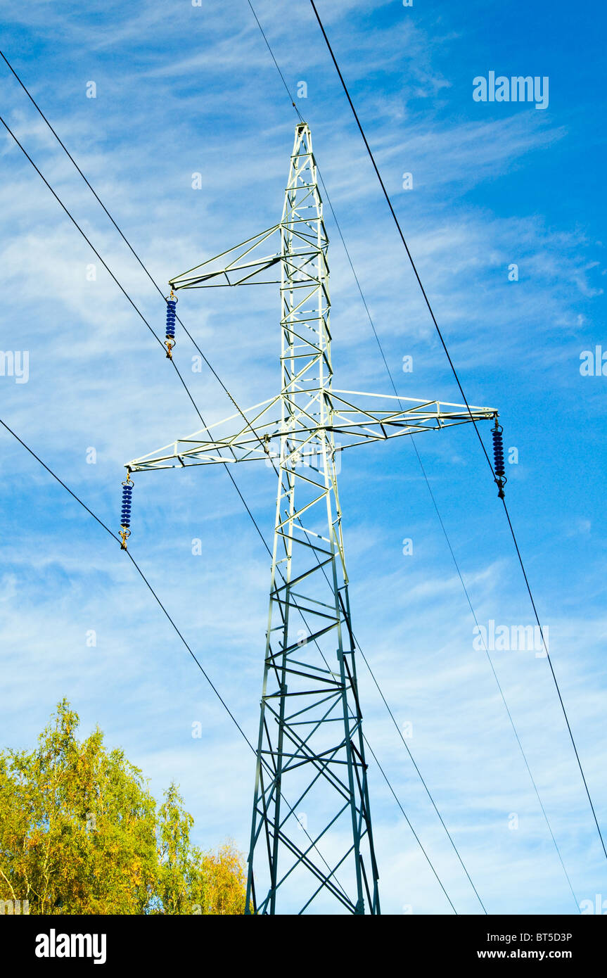 Pylon and transmission power line Stock Photo - Alamy