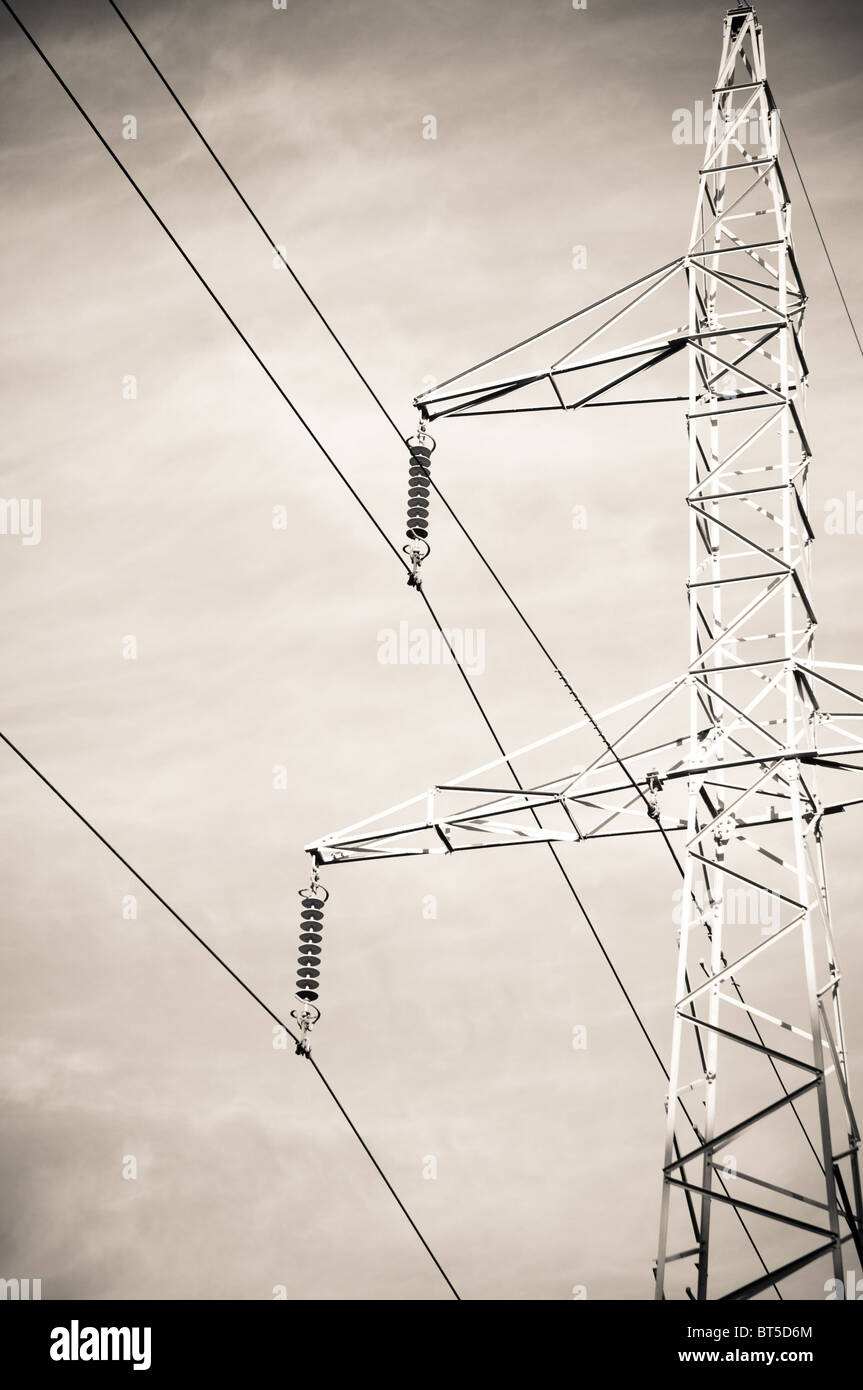 Pylon and transmission power line Stock Photo - Alamy