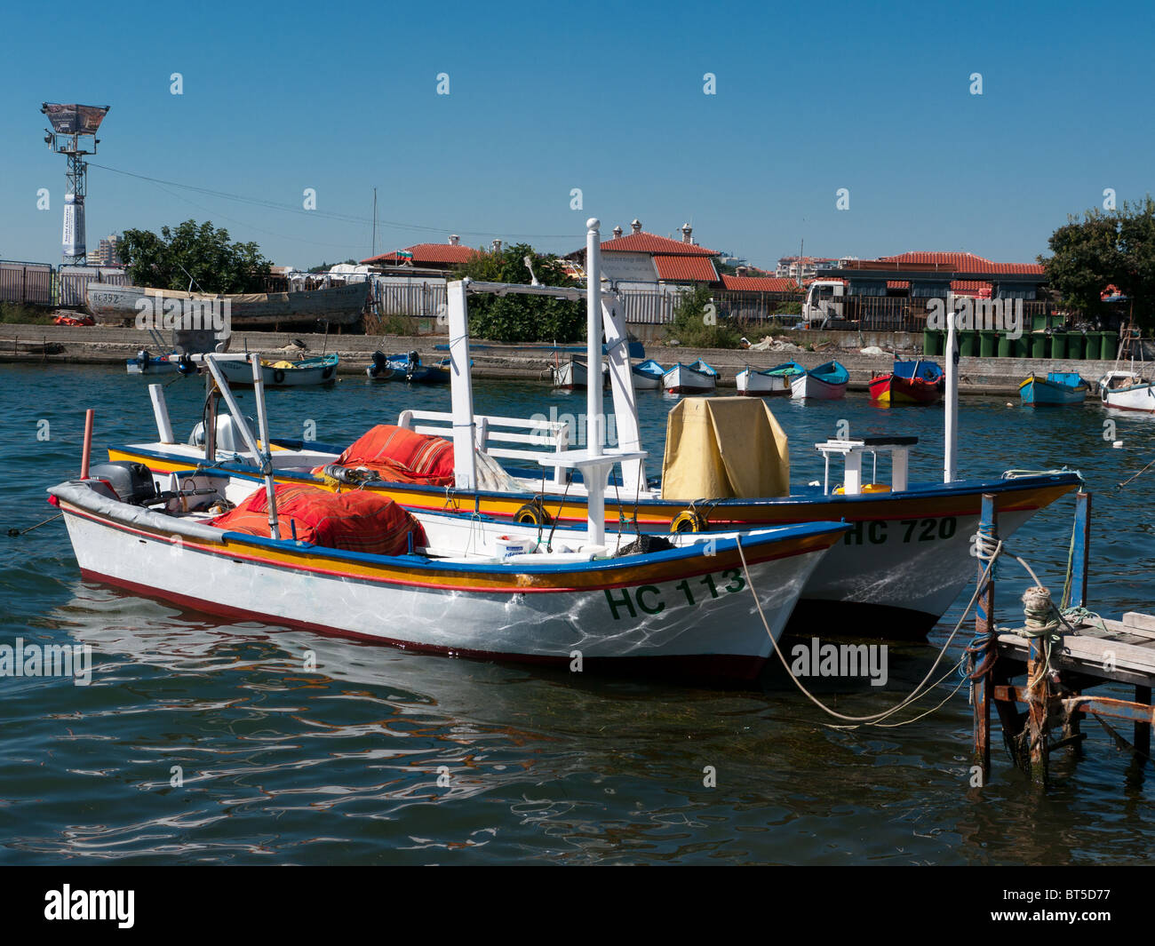 Boats in Nessebar Harbour and Port, Nesebar, Bulgaria Stock Photo - Alamy