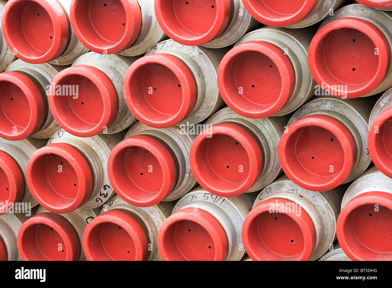 Luba Oil Freeport. Pipes in storage yard for use in offshore oil ...