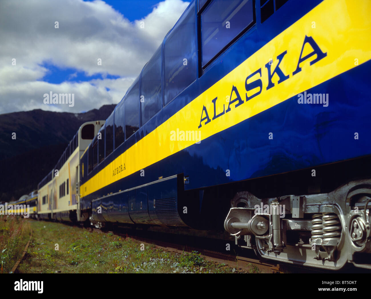 The Alaska Railroad train at Seward train depot in Alaska USA Stock ...