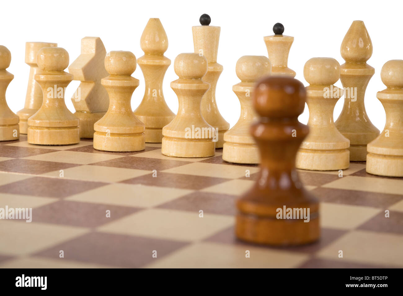 Brown chess pawn on a white background Stock Photo - Alamy