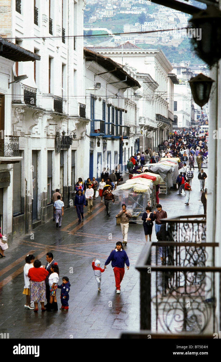street scene old quito ecuador south america Stock Photo - Alamy