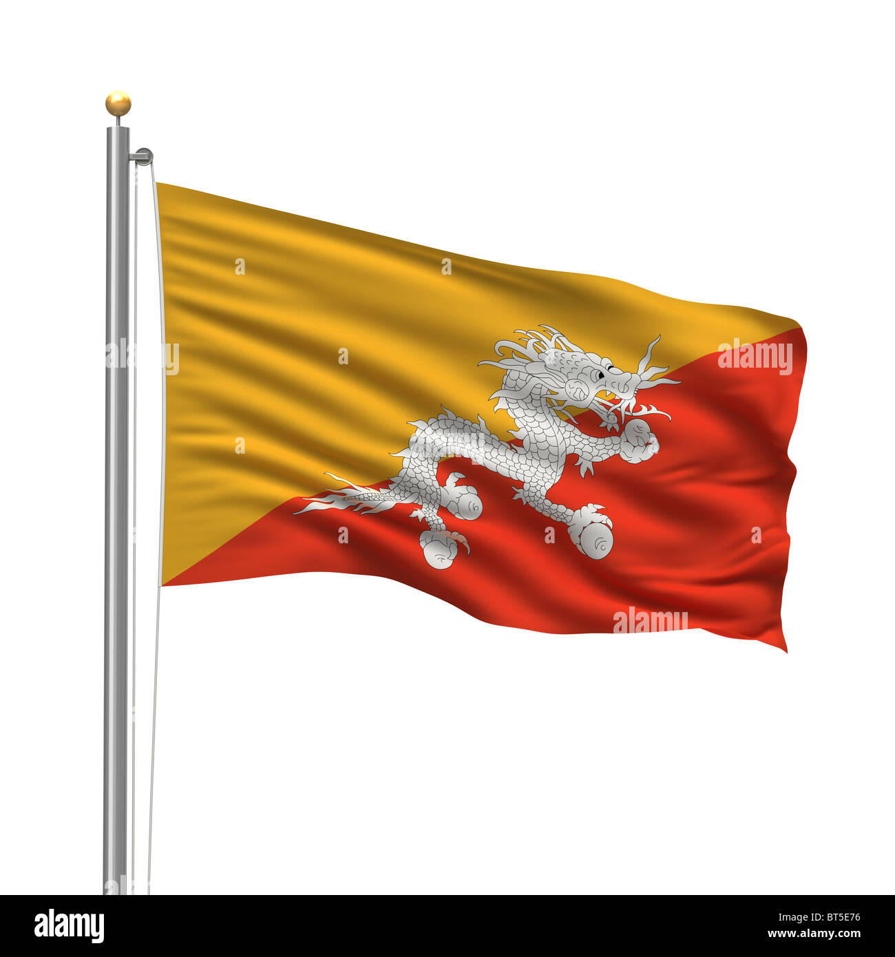 Flag of Bhutan Stock Photo - Alamy