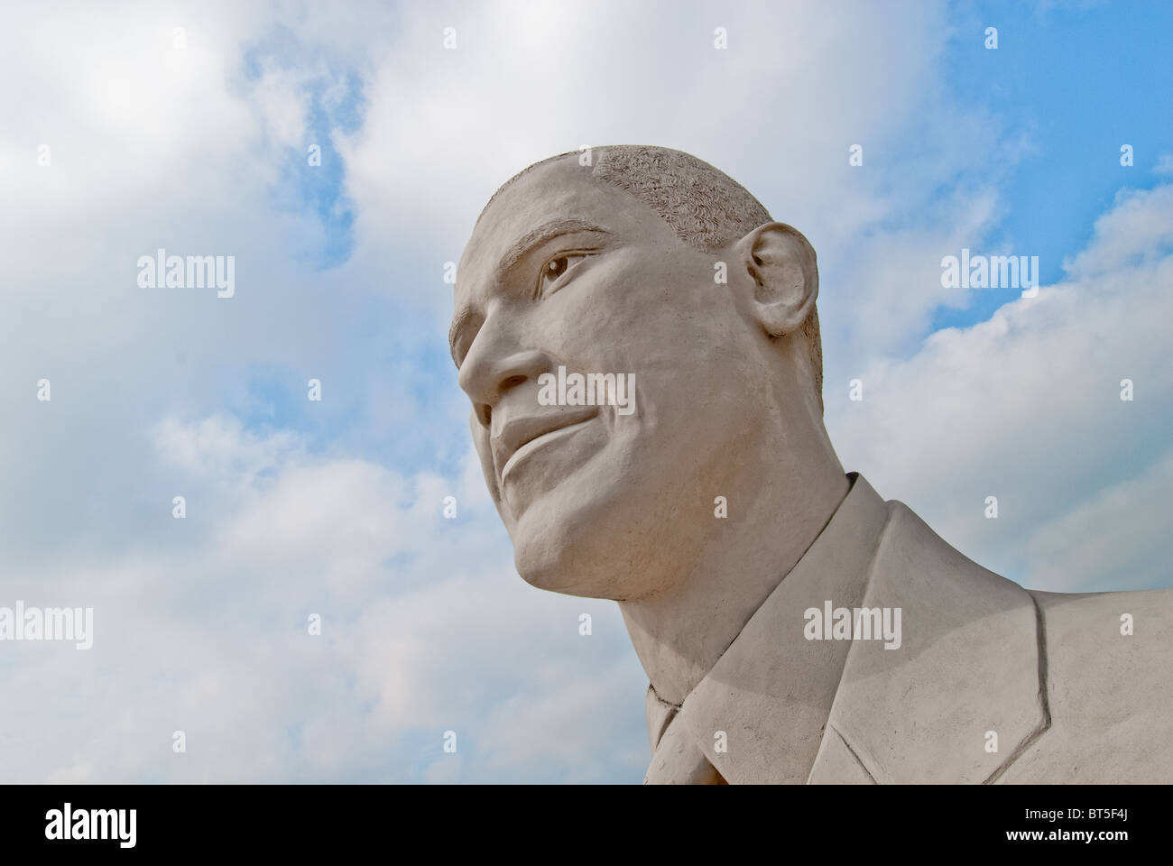 White concrete sculpture of Barack Obama (44th US President) at David ...