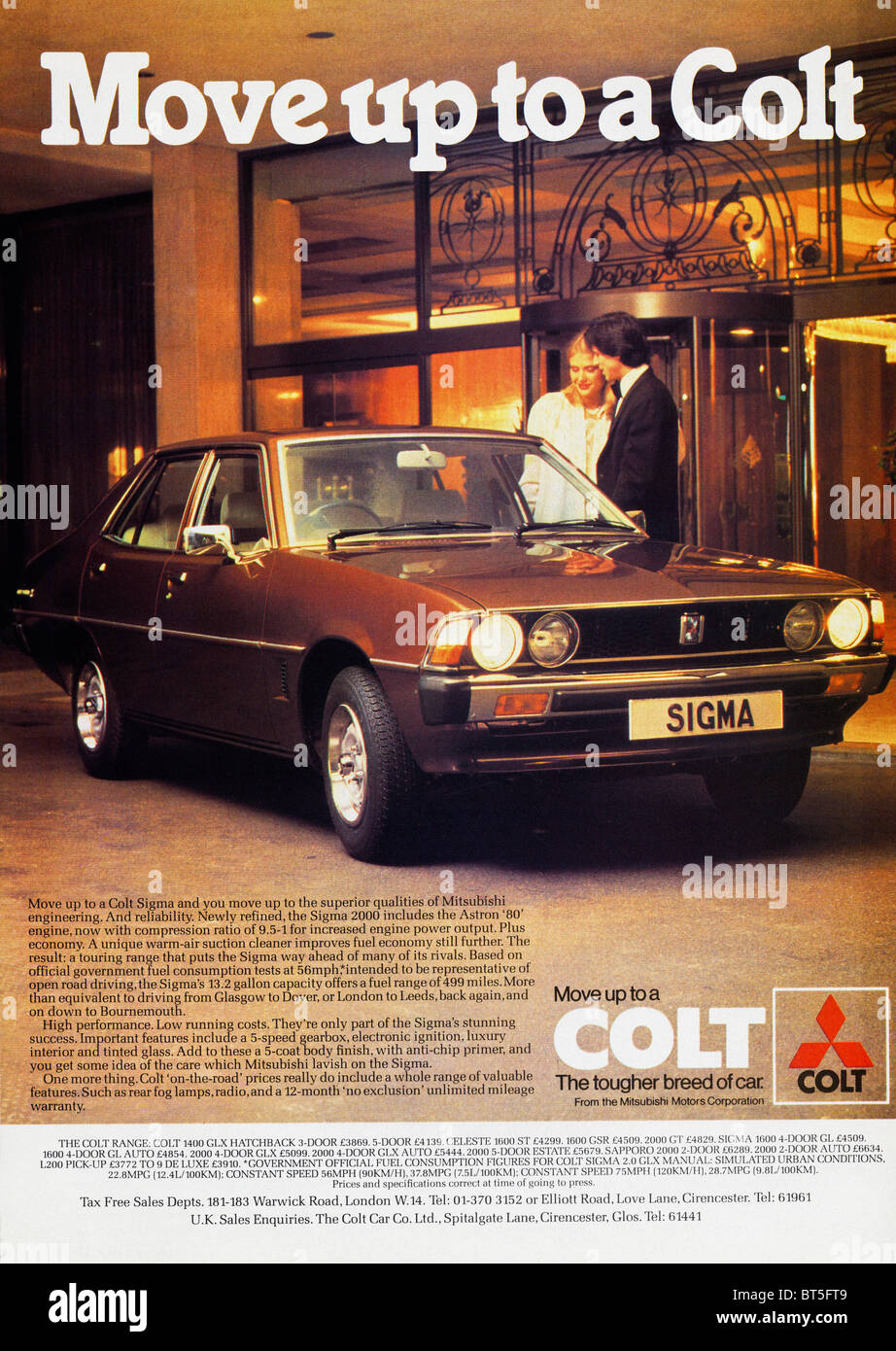 Advert for COLT Sigma cars in 1st issue of NOW magazine dated September ...