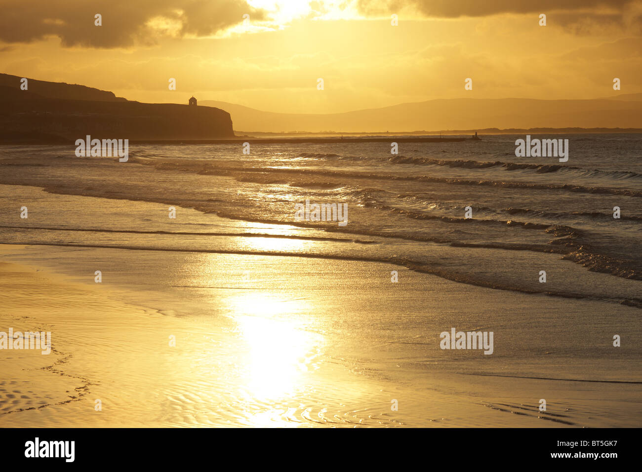 Portstewart Strand and Mussenden Temple, Northern Ireland Stock Photo ...