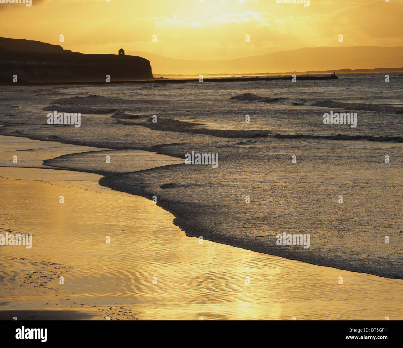 Portstewart Strand and Mussenden Temple, Northern Ireland Stock Photo ...