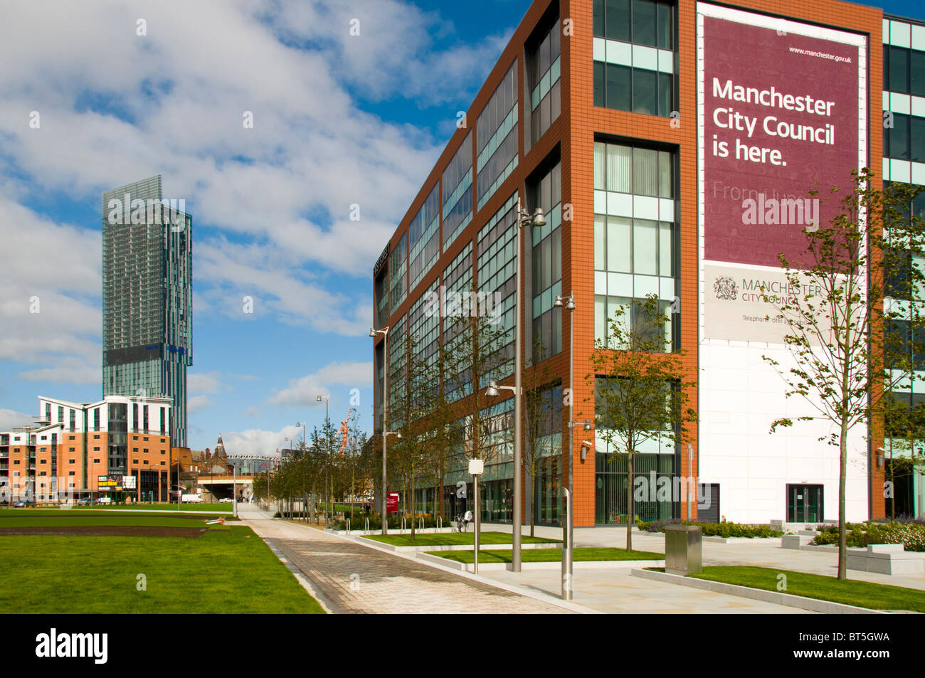 The Beetham Tower, also known as the Hilton Tower, and the No.1 First ...