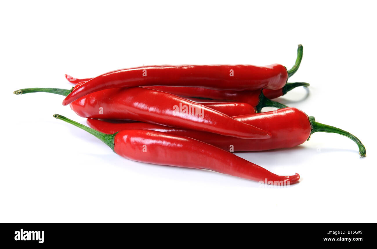 Fresh red chilies pepper Cut Out Stock Images & Pictures - Alamy