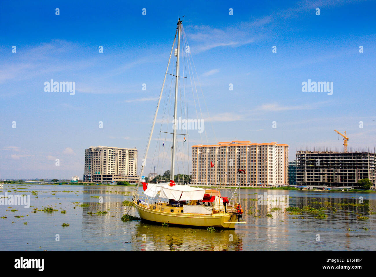 Cochin harbour yacht and sea view apartments.Kerala, India Stock Photo ...