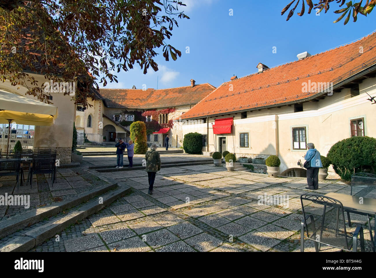 Bled Castle Upper Terrace Stock Photo - Alamy