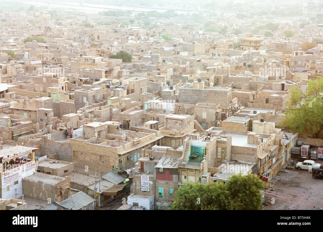 The Desert fort town square Jaisalmer, Rajasthan India at sunrise Stock ...
