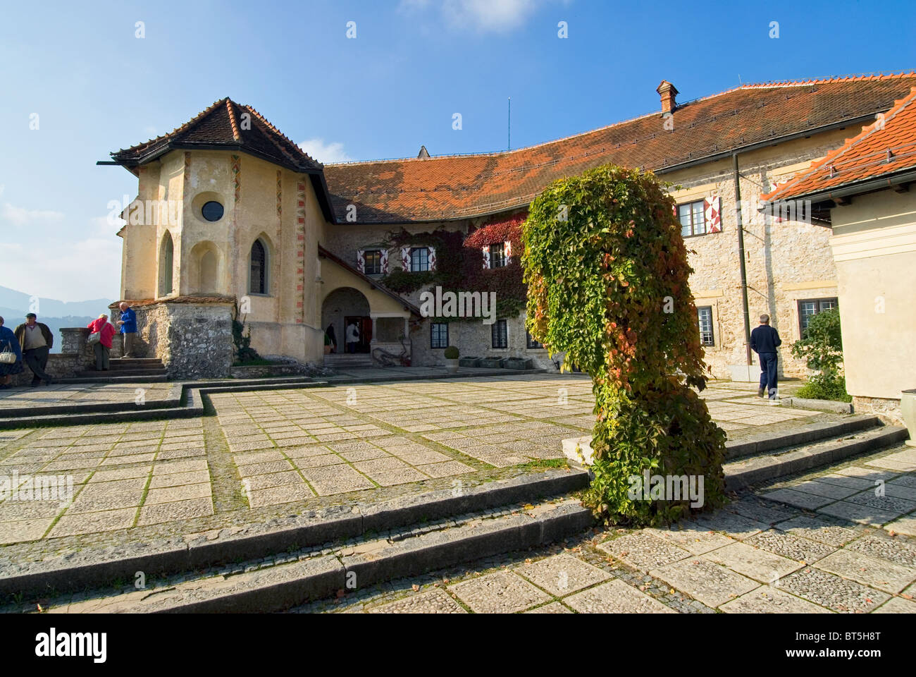 Slovenia Bled Castle Upper Terrace Stock Photo - Alamy