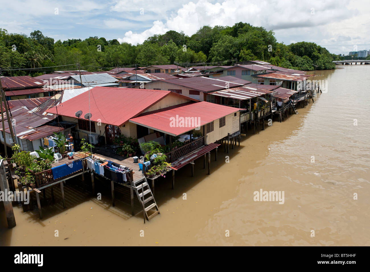 Kampong Ayer Water Village in Bandar Seri Begawan, Brunei Stock Photo ...