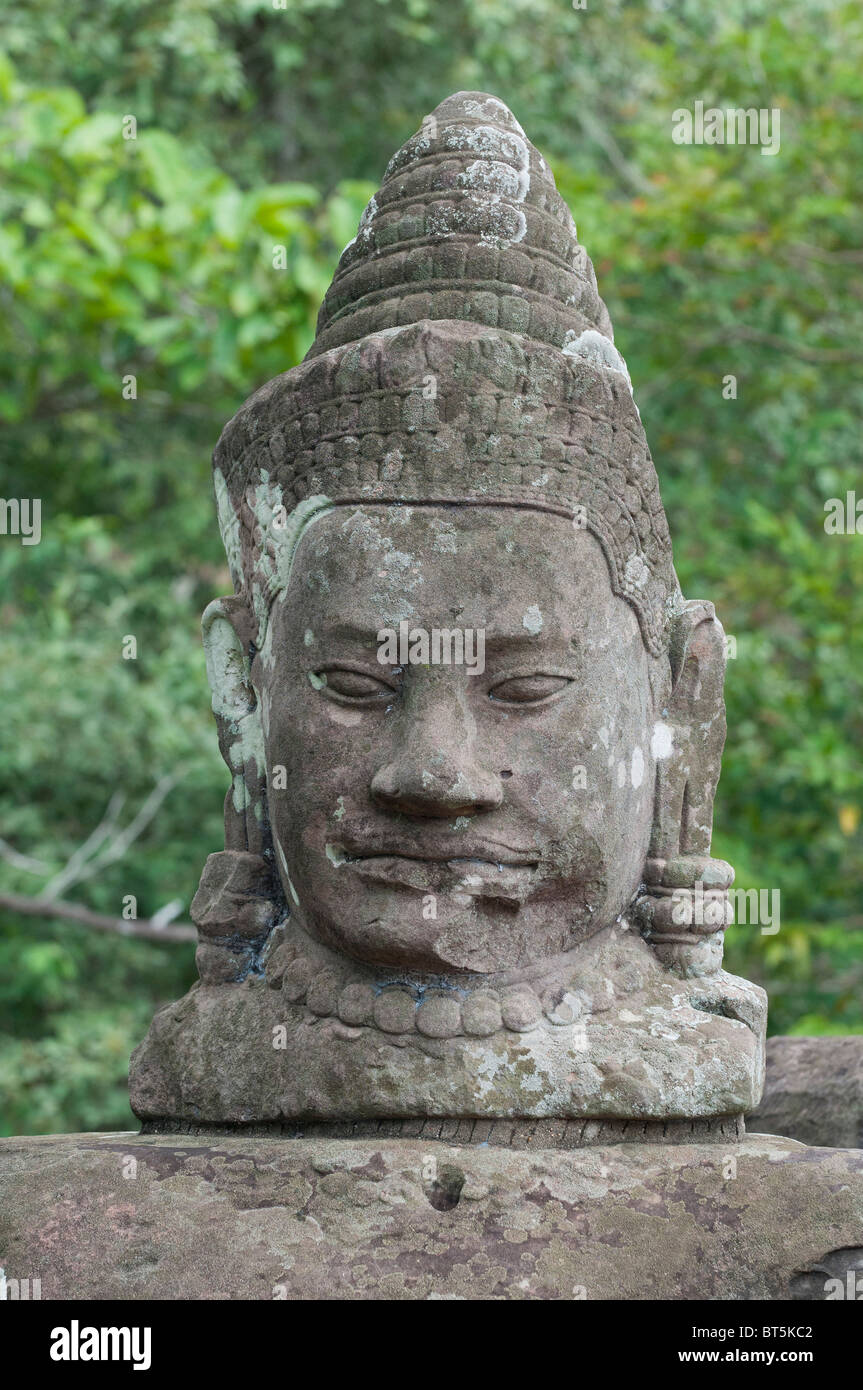 Close up of a Statue Depicting Jayavarman VII on the Bridge Leading to ...