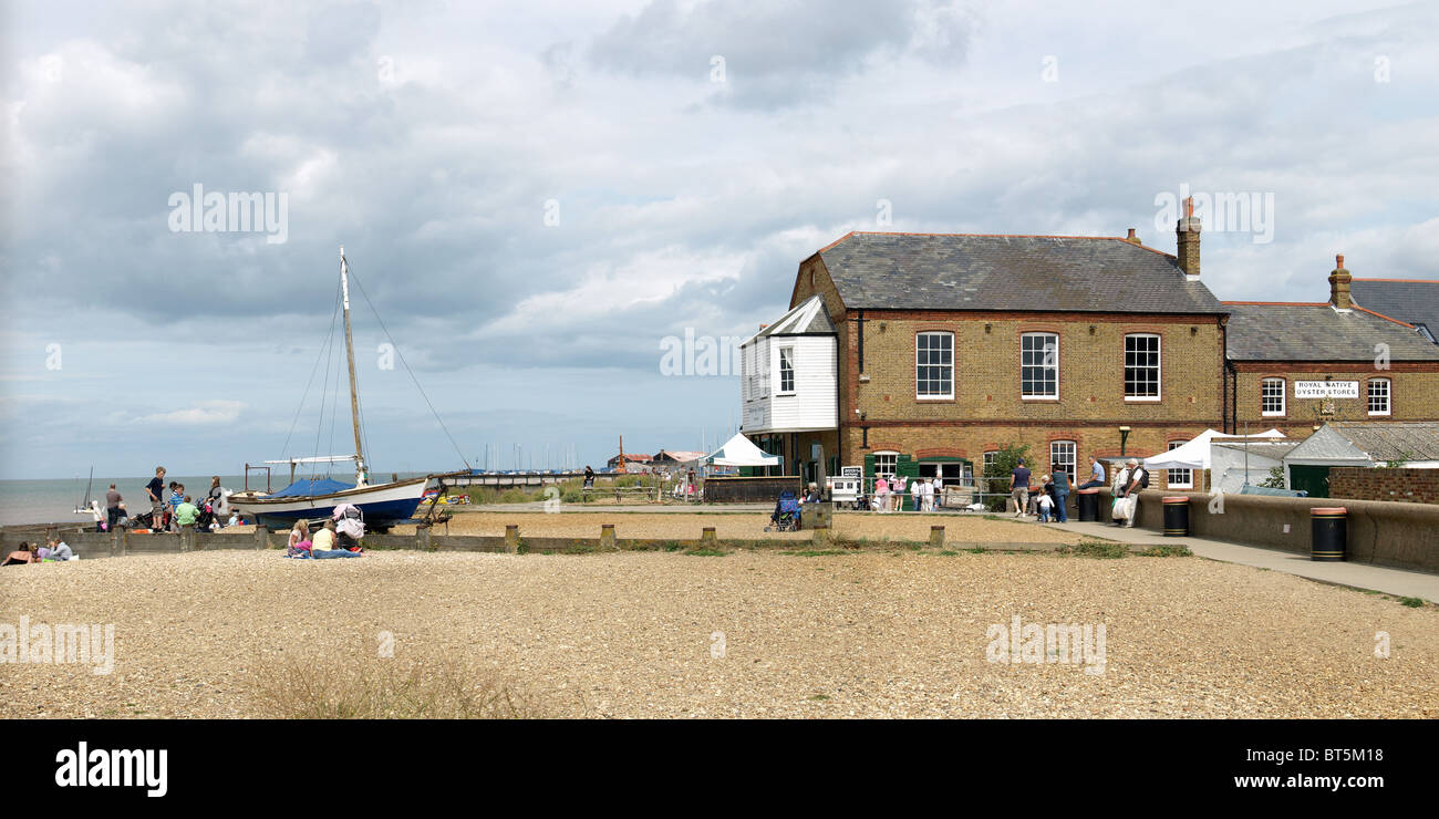 Whitstable, Royal Native Oyster Company building and shingle beach ...