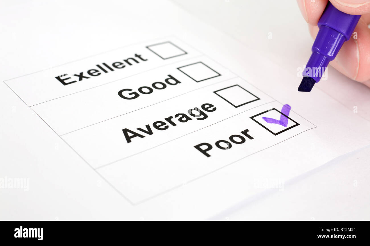 Hand with a marker in a hand filling the questionnaire Stock Photo - Alamy