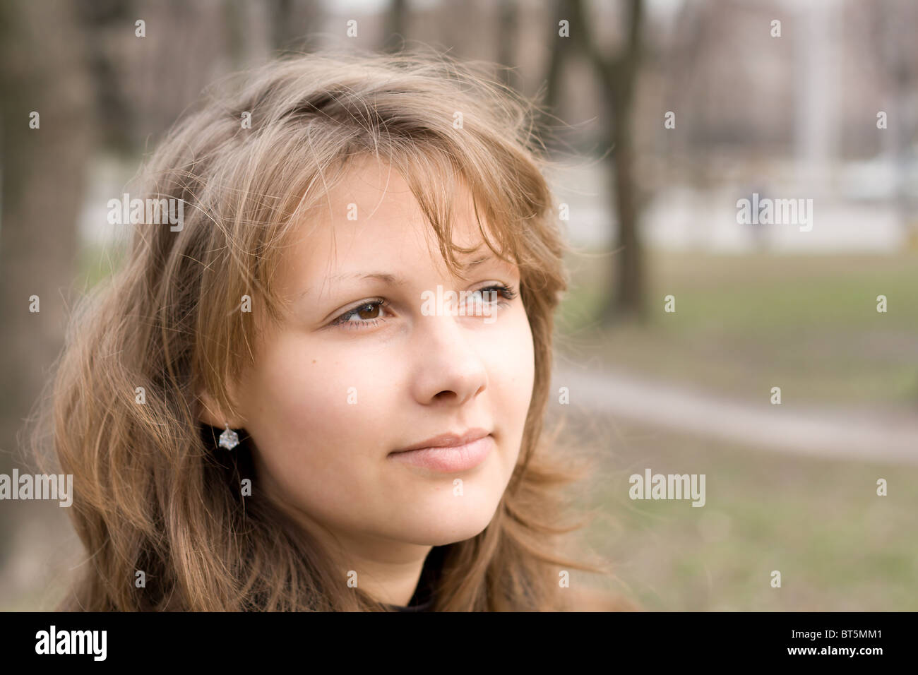 Portrait of the beautiful girl outdoor 1 Stock Photo - Alamy