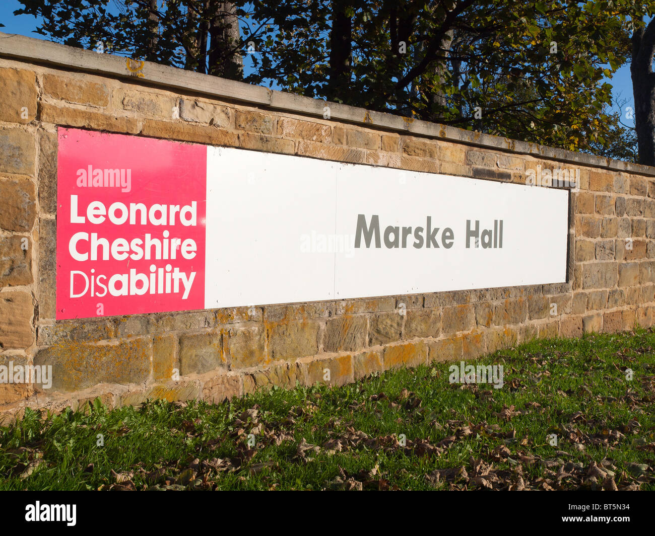 Sign outside the Leonard Cheshire home for the disabled in Marske by ...