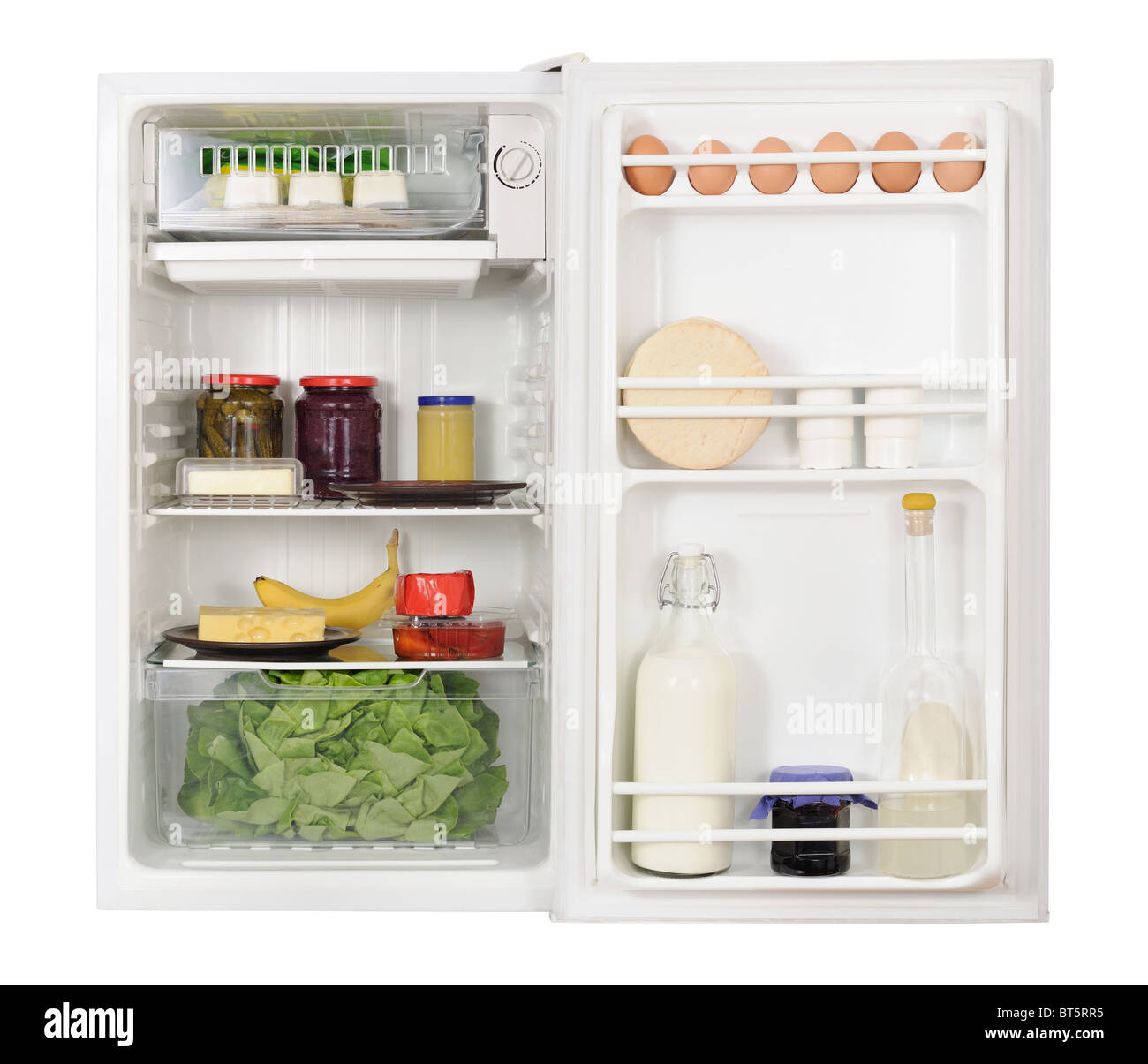 opened refrigerator full of foodstuff Stock Photo - Alamy