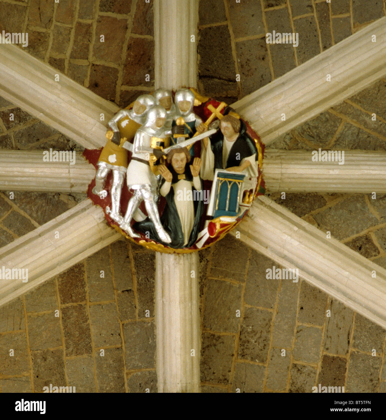 Exeter Cathedral nave roof boss Murder of Thomas Becket Archbishop of ...