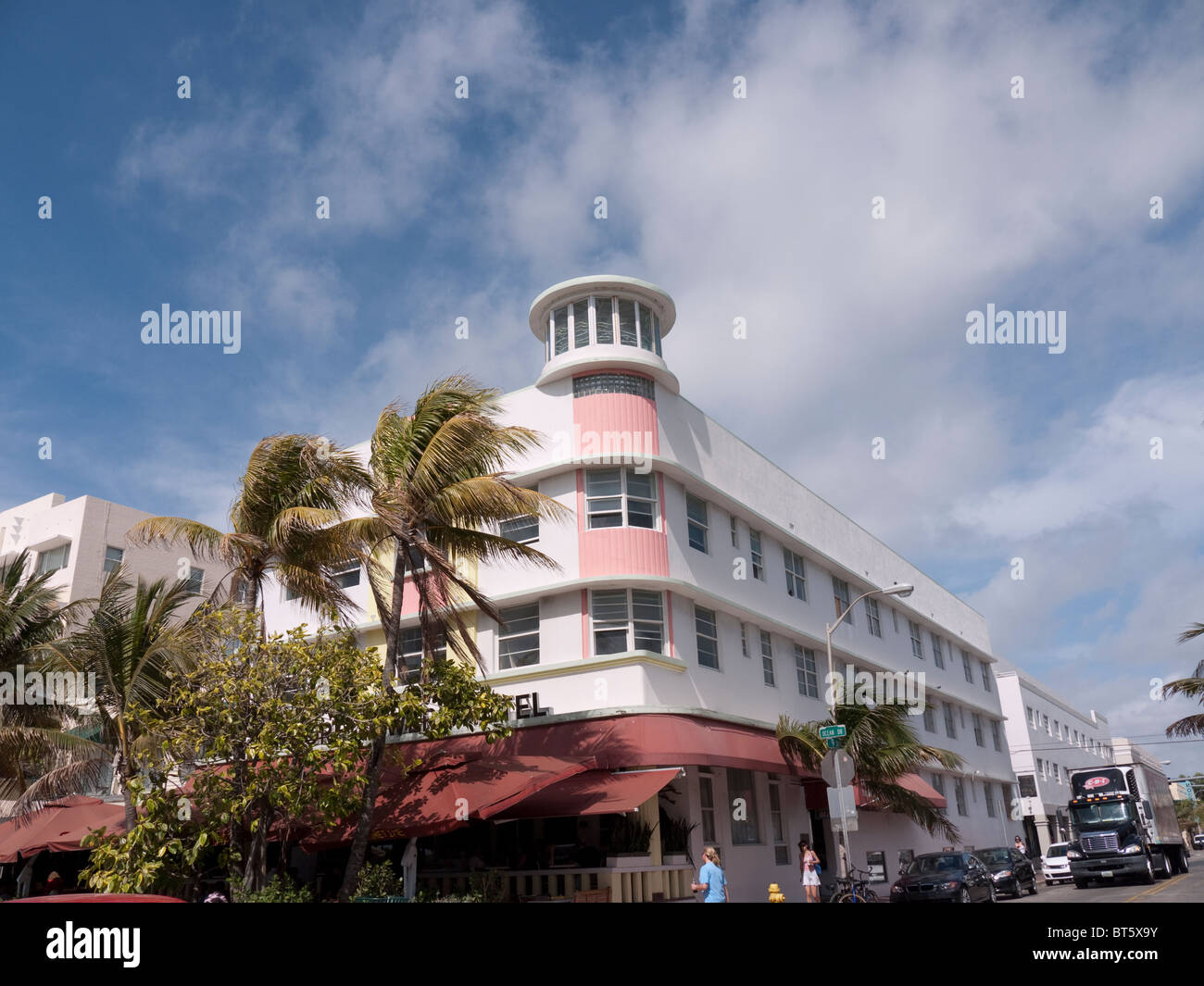 Hotels on Ocean Drive in South Beach, Miami, Florida USA Stock Photo ...