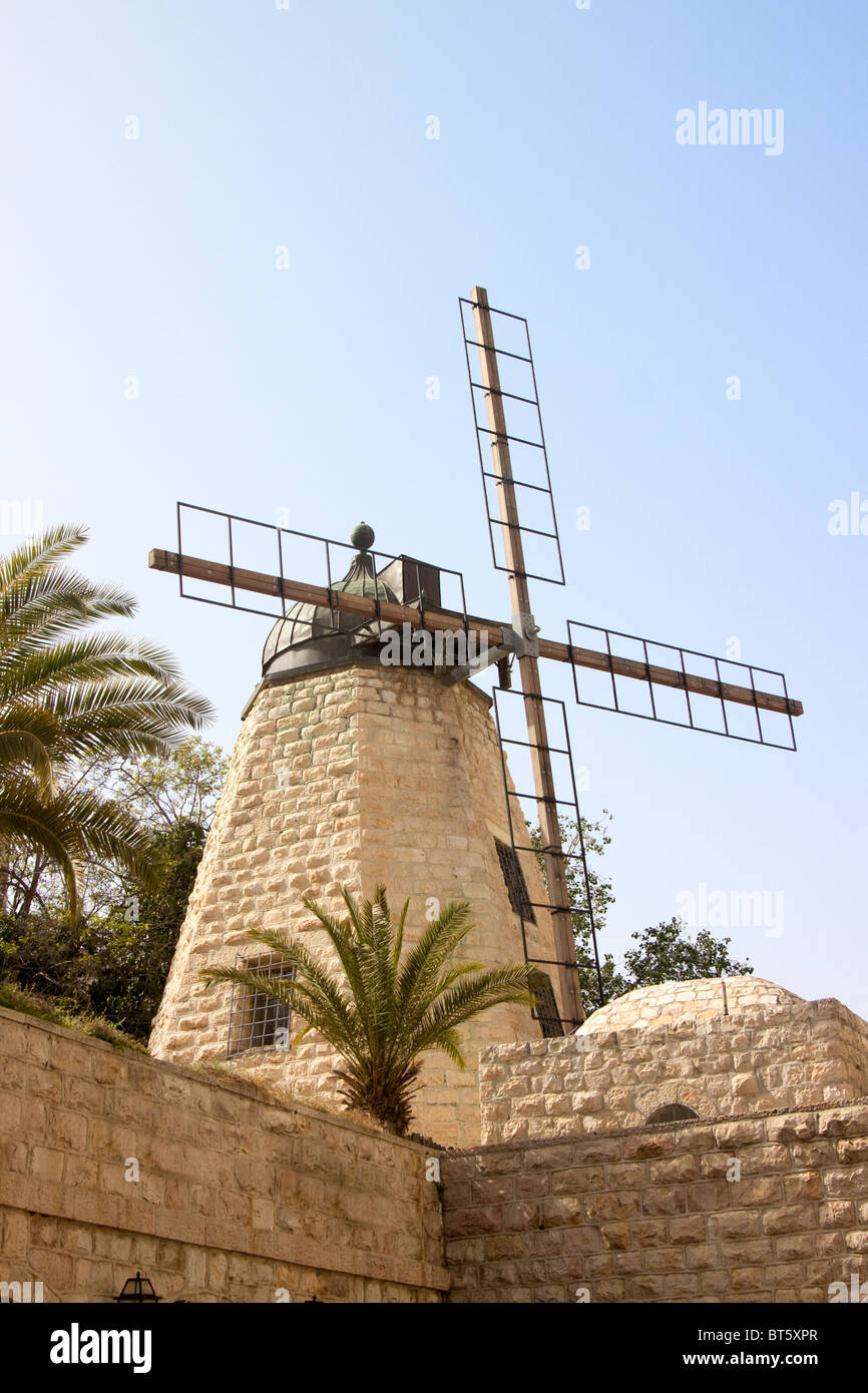 Windmill in the Jerusalem city Stock Photo - Alamy