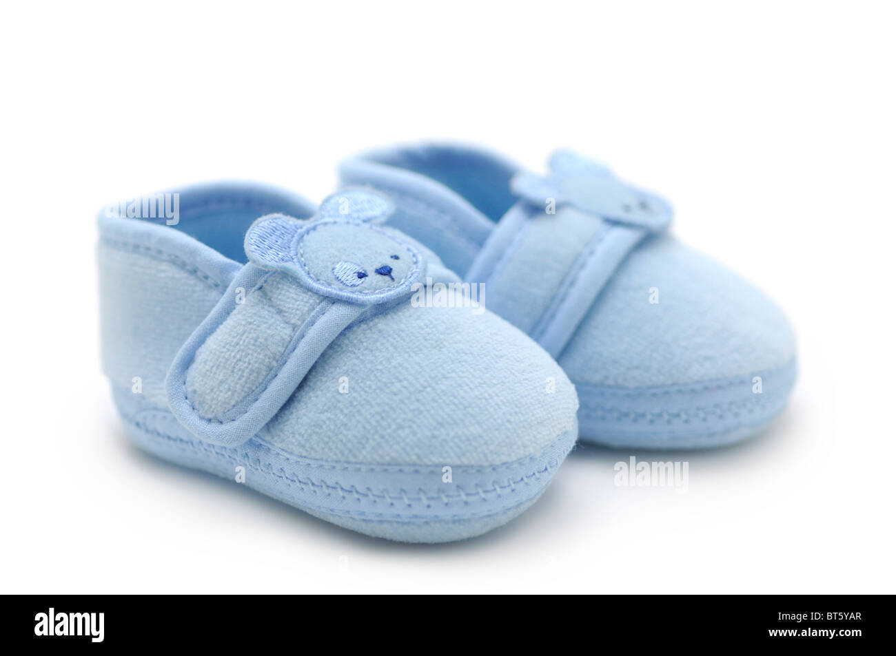 Blue baby booties hi-res stock photography and images - Alamy