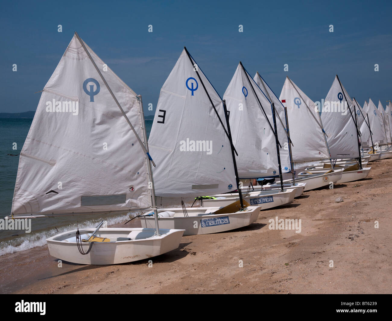 Optimist sailing dinghy hi-res stock photography and images - Alamy