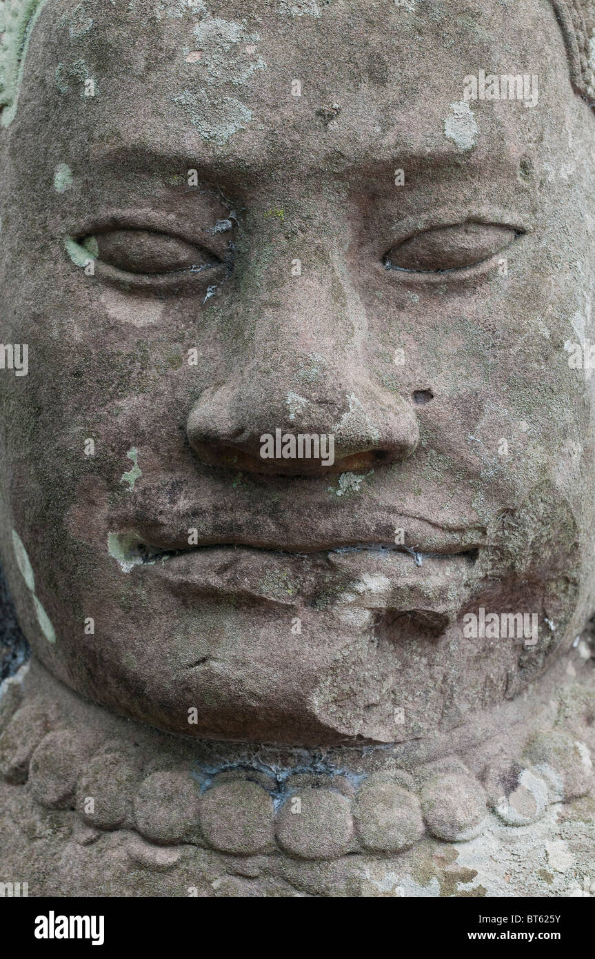 Close up of a Statue Depicting Jayavarman VII on the Bridge Leading to ...