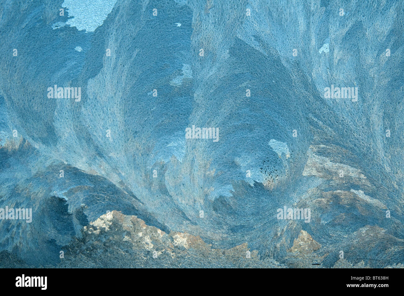 frozen ice crystals on window glass Stock Photo - Alamy