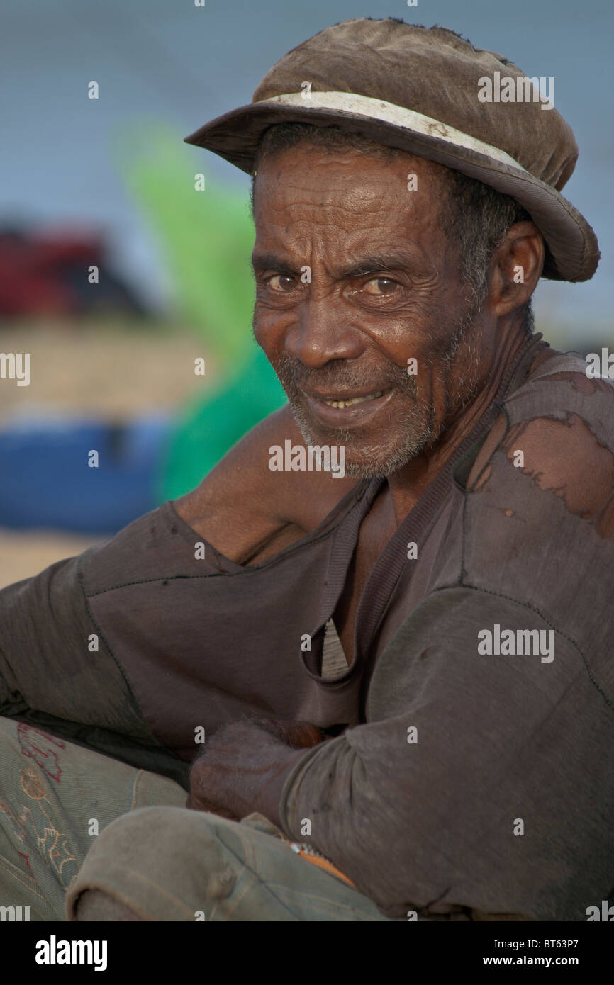 Portrait of an elderly villager, Madagascar Stock Photo - Alamy