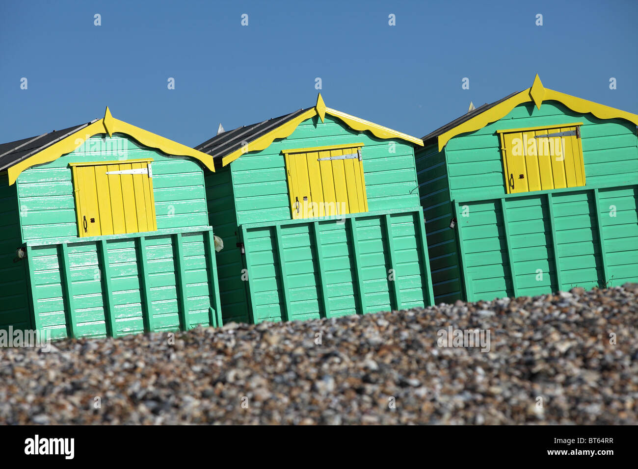 Colourful beach huts on Littlehampton seafront Stock Photo - Alamy