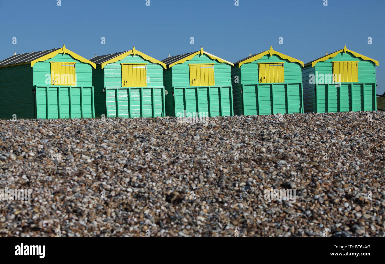 Colourful beach huts on Littlehampton seafront Stock Photo - Alamy