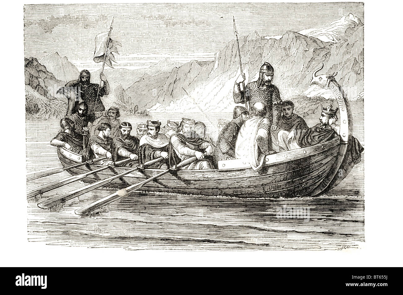 king edgar pacific rowed on the river dee by eight tributary princes 8 ...