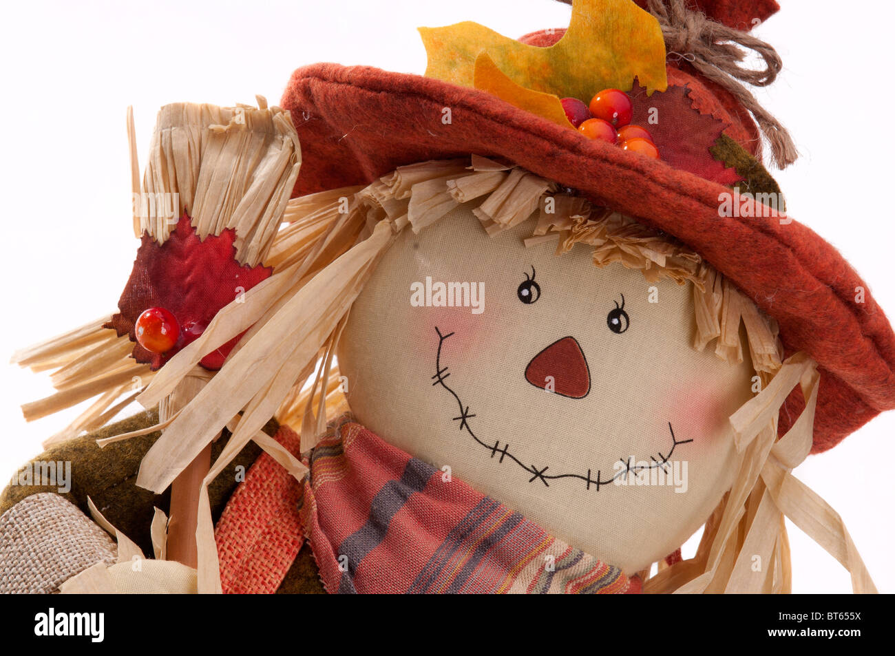 Fall Decoration Of A Stuffed Decorative Scarecrow For Thanksgiving ...