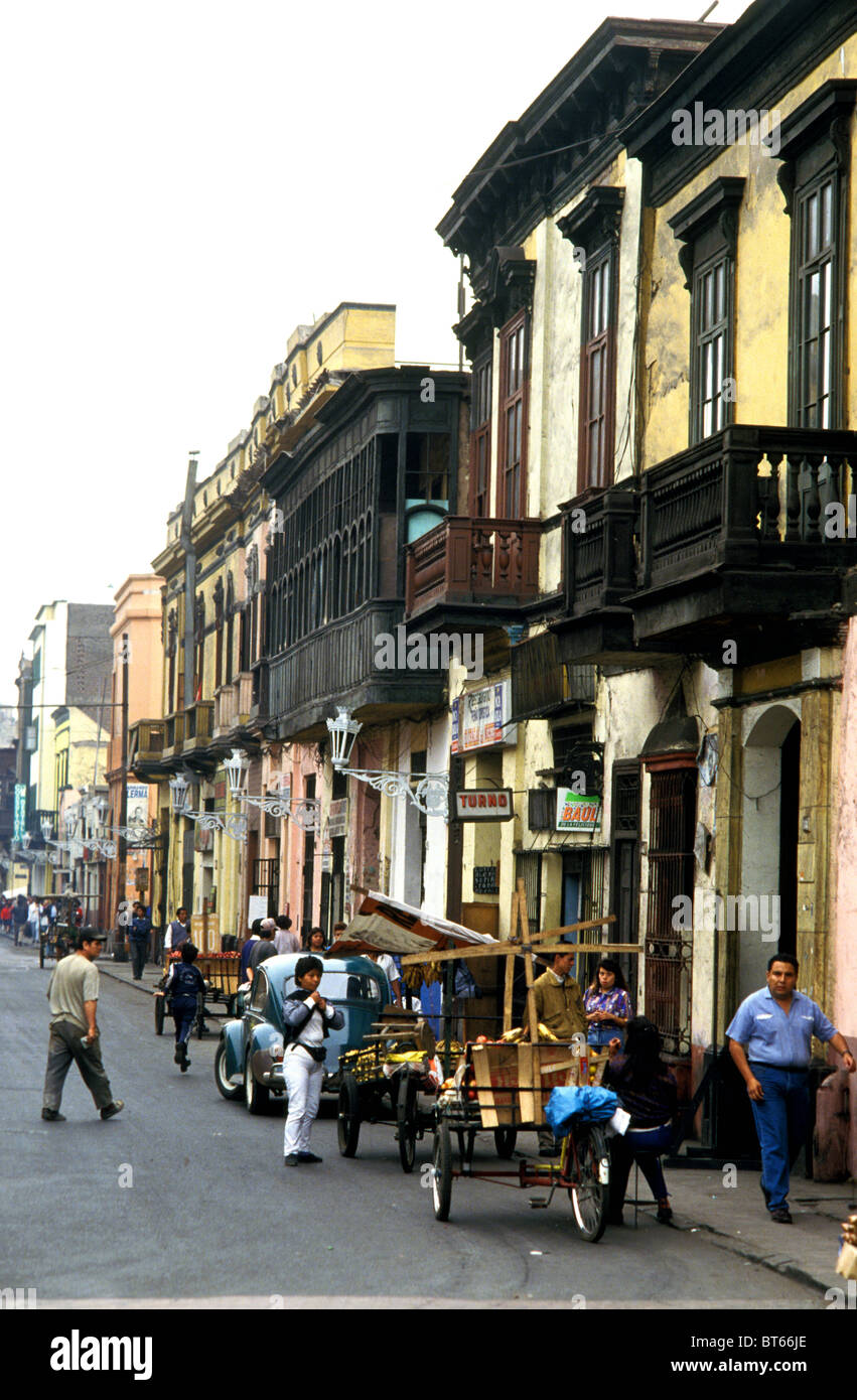 balconies, central lima, peru Stock Photo - Alamy