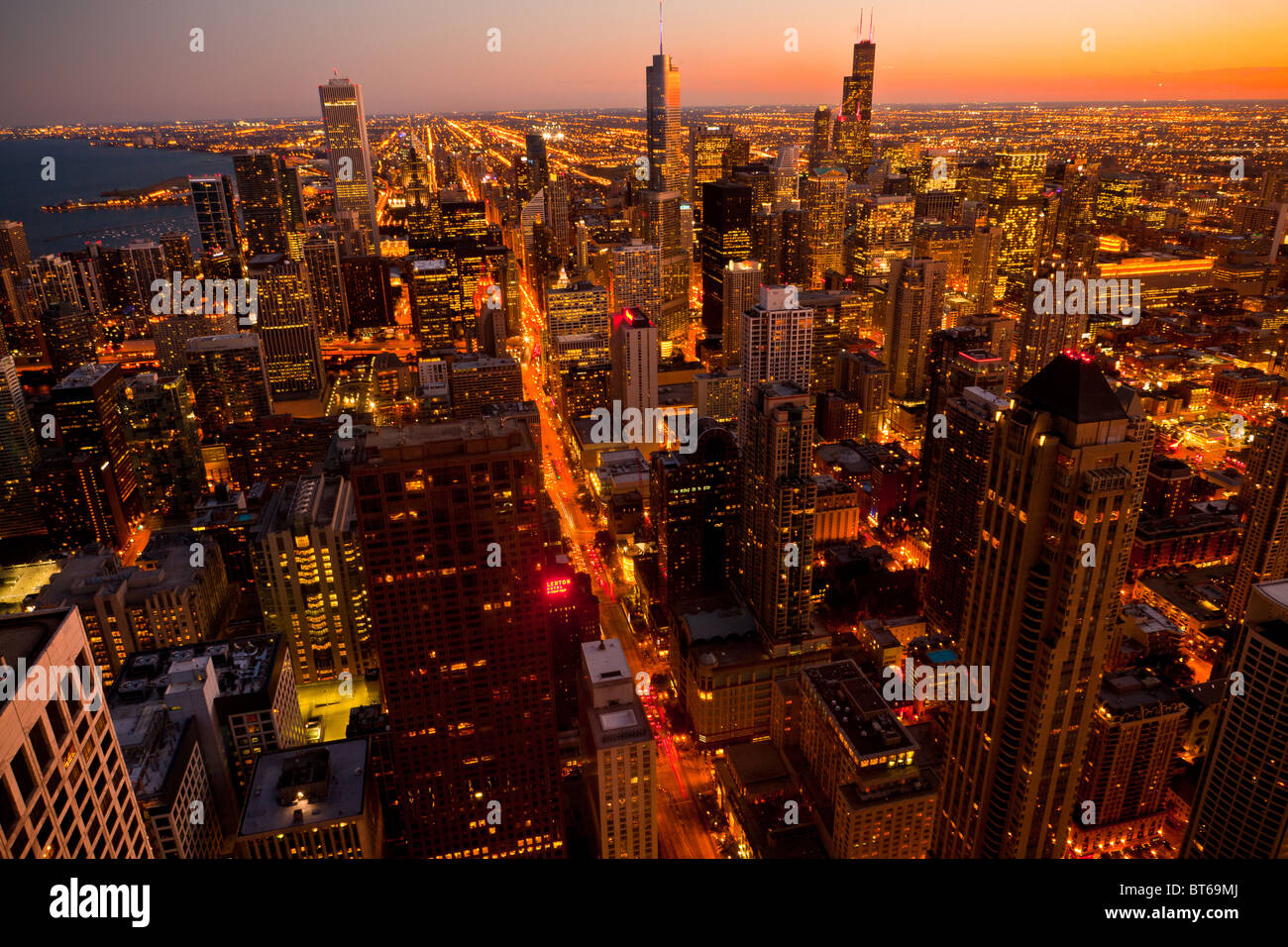 Chicago Skyline Sunset Photo