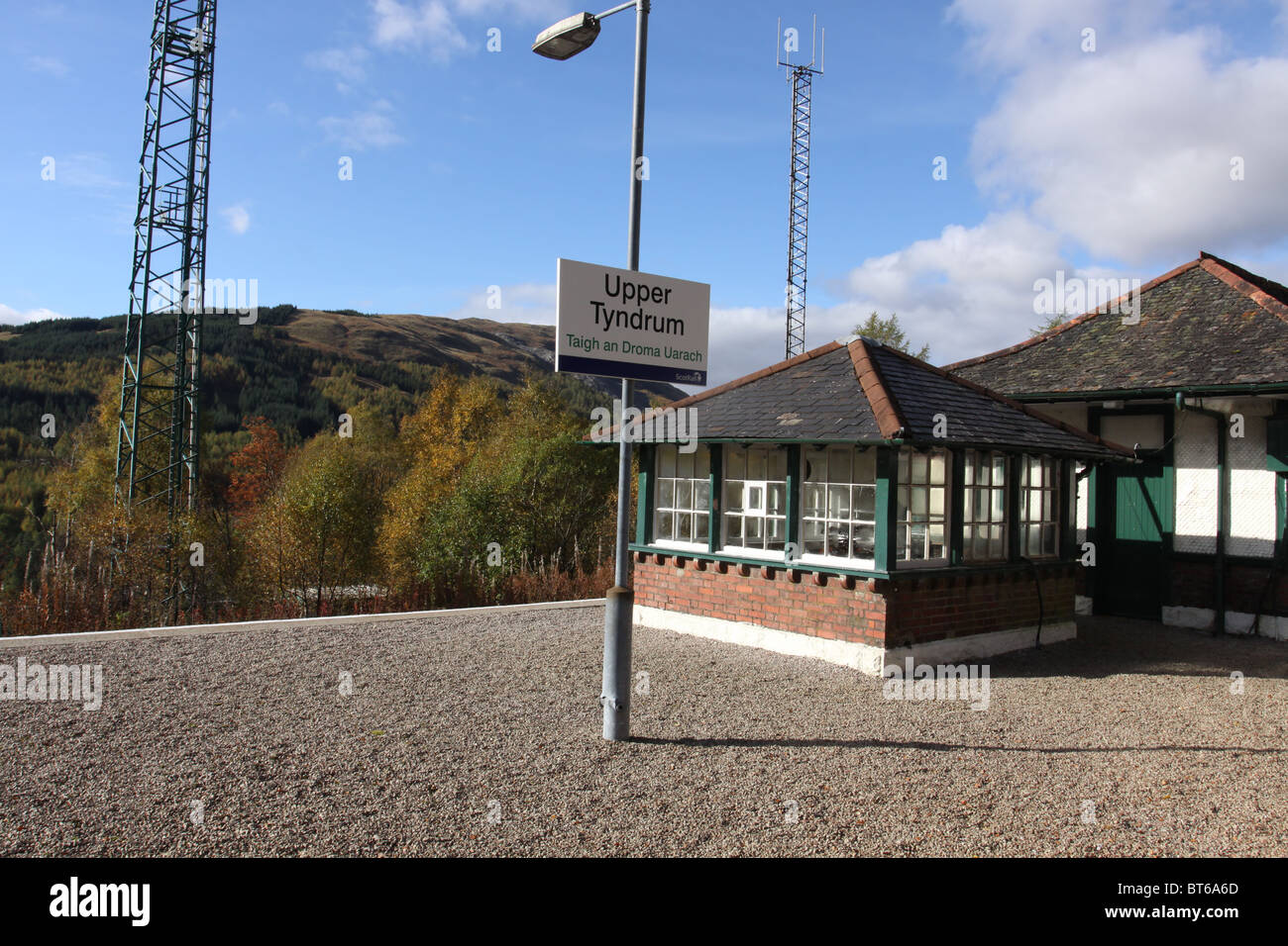 Upper Tyndrum Railway Station platform Scotland October 2010 Stock ...