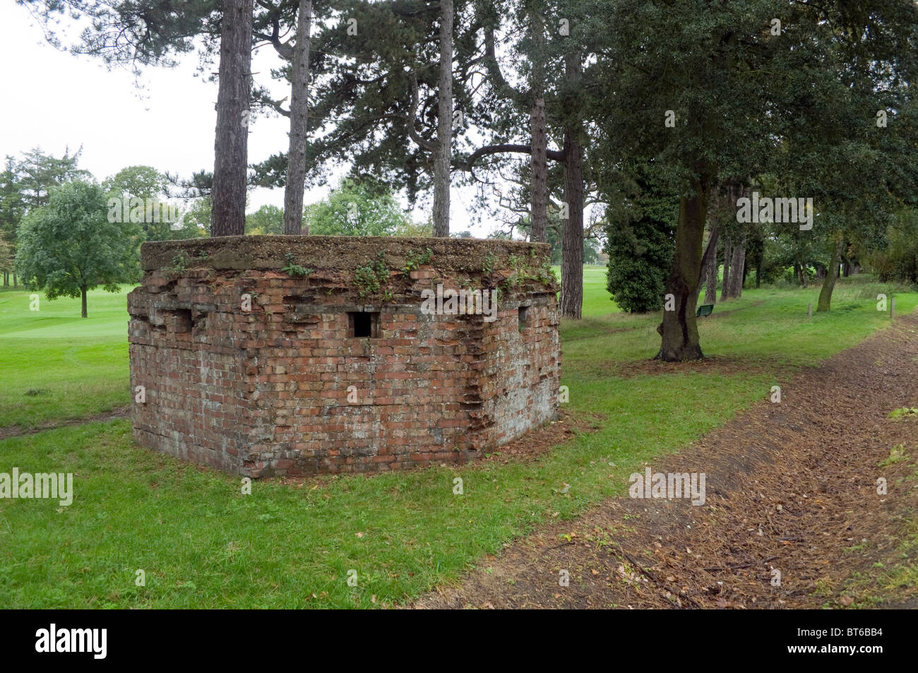 A brick built pill box, a gun emplacement from world war two on the ...