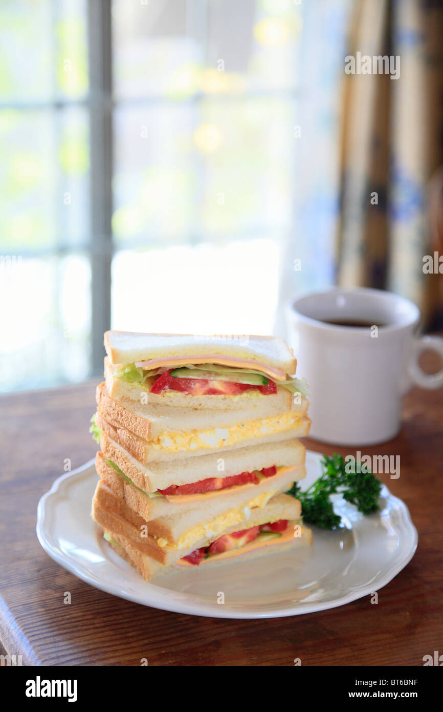 Sandwiches and coffee Stock Photo - Alamy