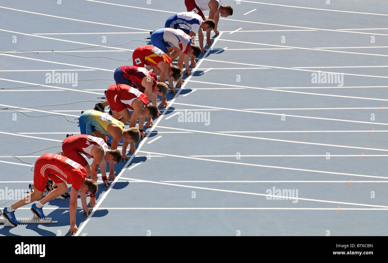 start of male sprinters race during European Athletics Championships ...