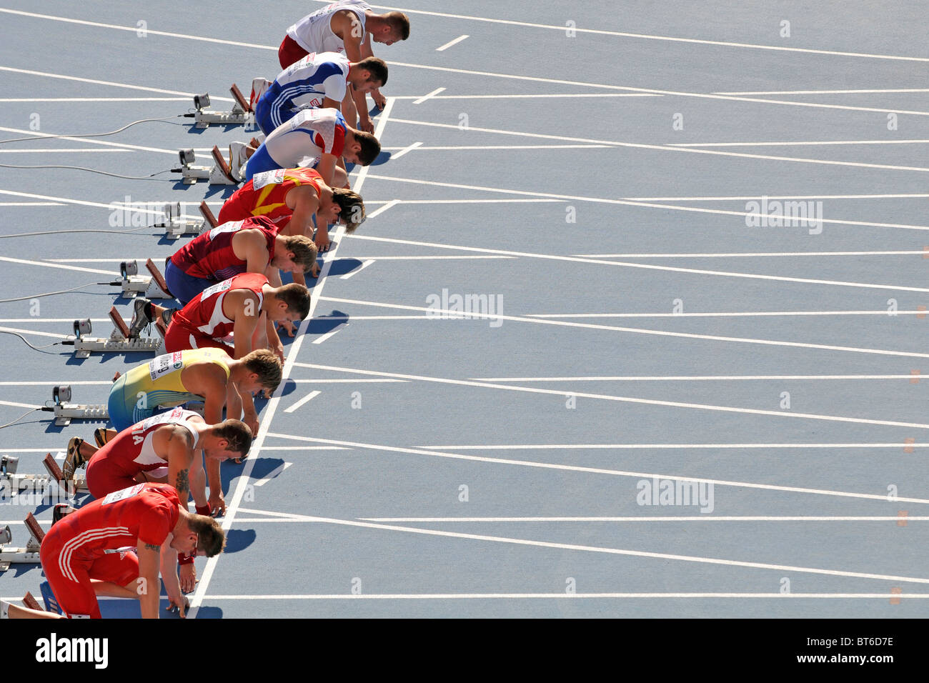 start of male sprinters race during European Athletics Championships ...