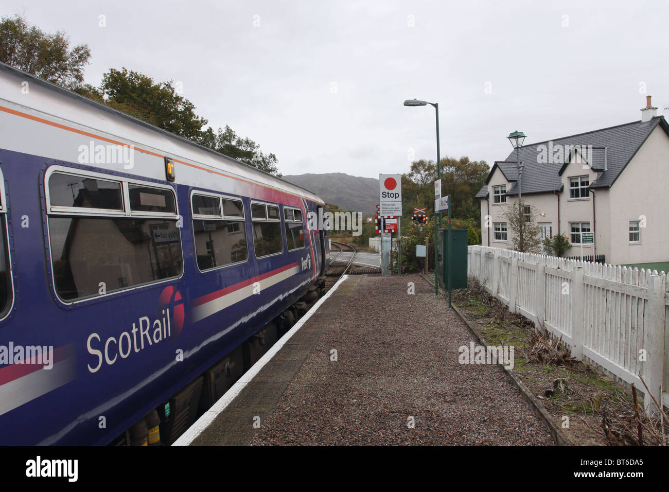 train at Morar railway station Scotland October 2010 Stock Photo - Alamy