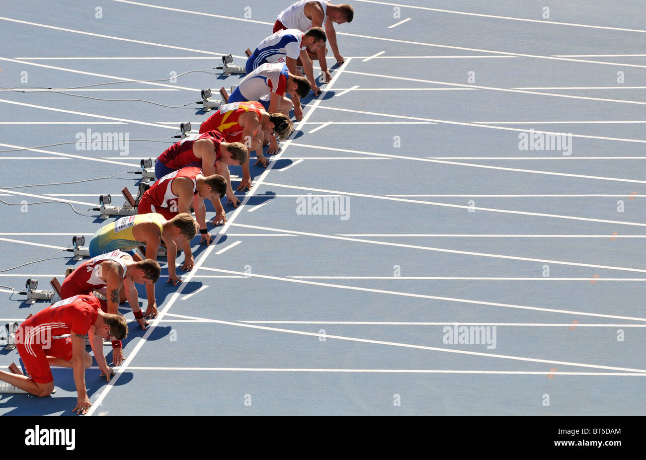 start of male sprinters race during European Athletics Championships ...