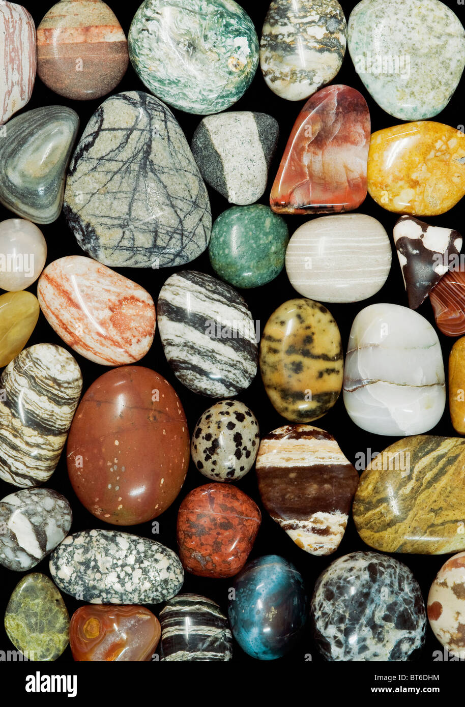 Colorful Pebbles, Design macro, mixed origin - polished Stock Photo - Alamy