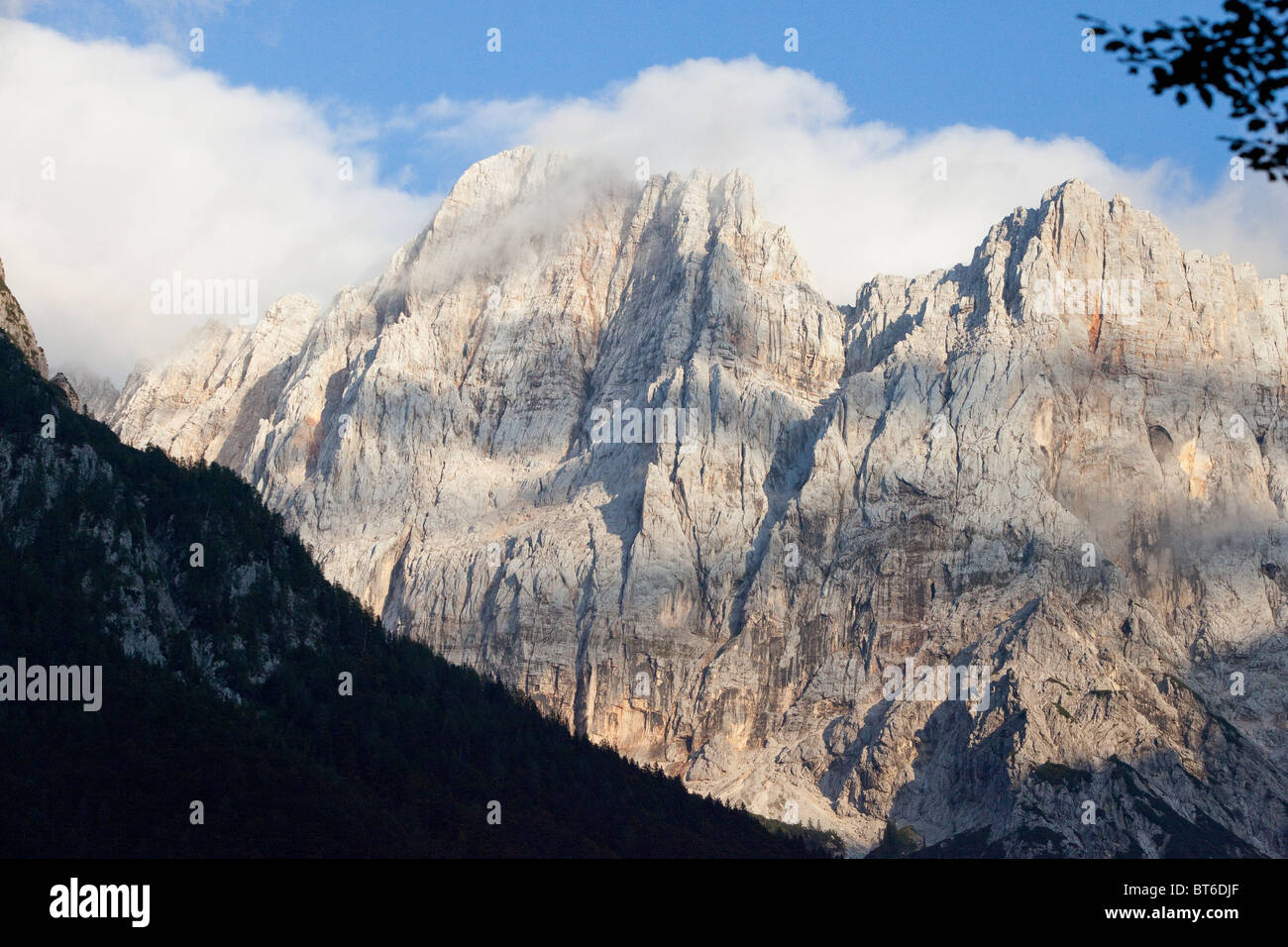 Triglav Mountain (Slovenia's highest mountain) just before sunset Stock ...