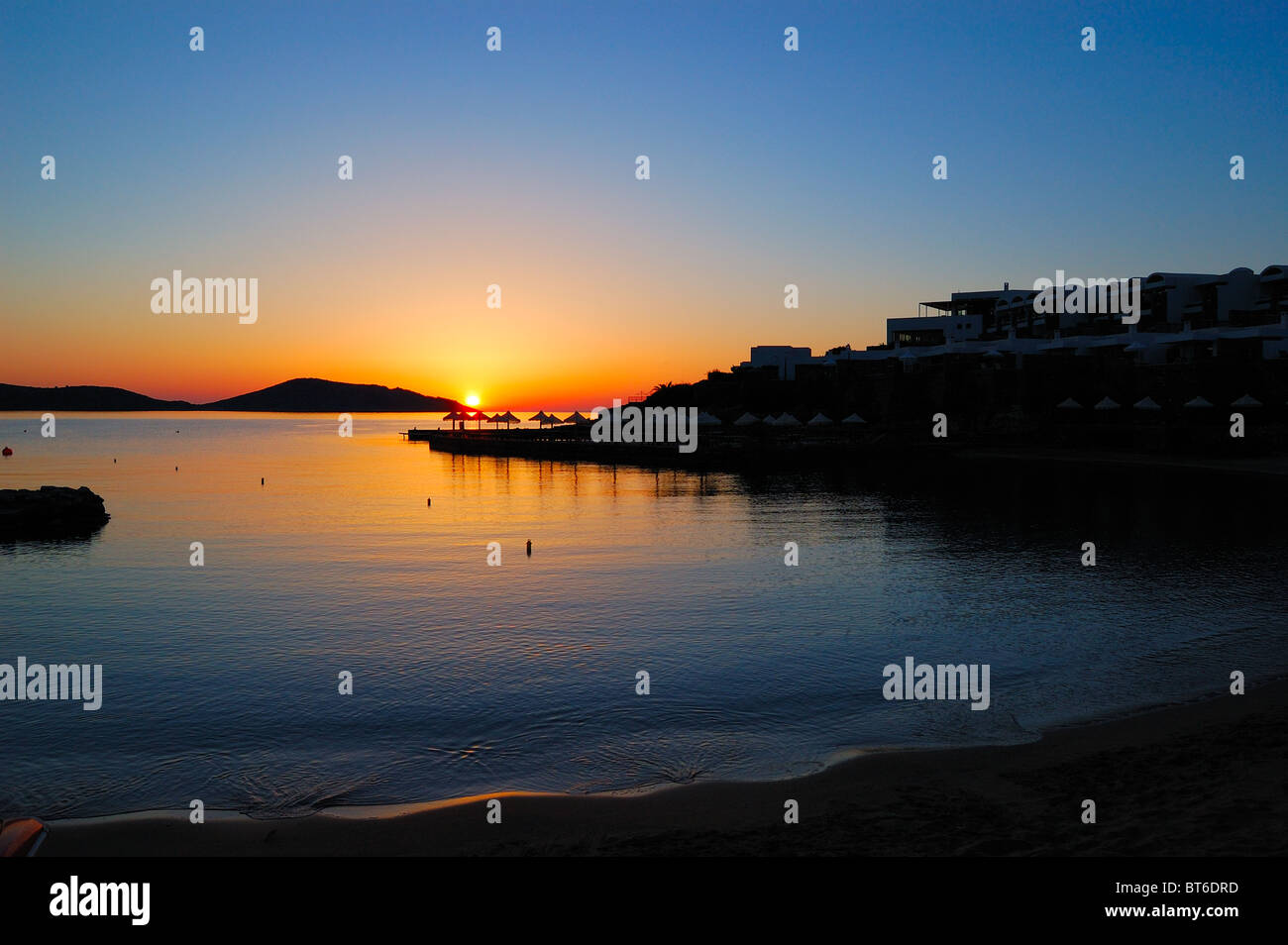 Sunrise at luxury resort, Crete, Greece Stock Photo - Alamy