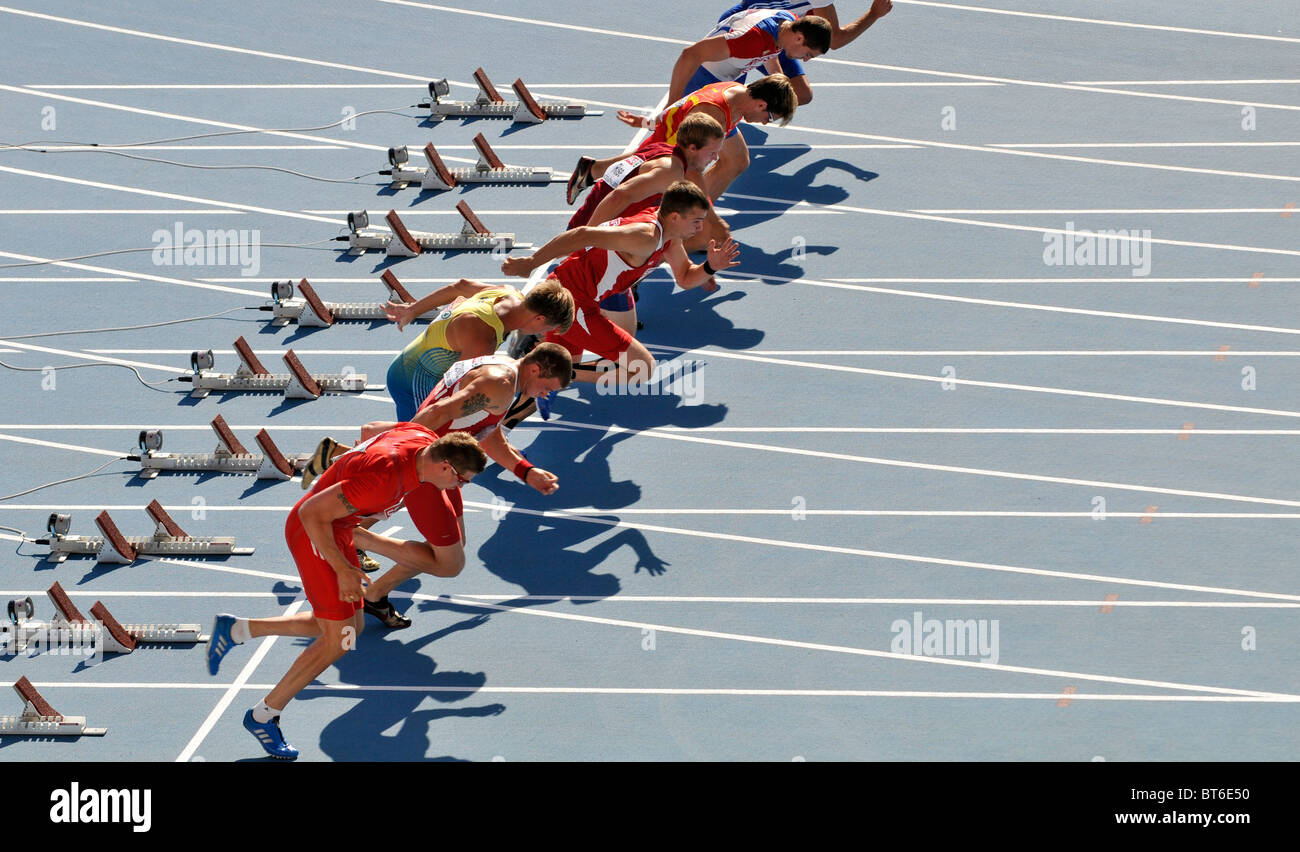 start of male sprinters race during European Athletics Championships ...